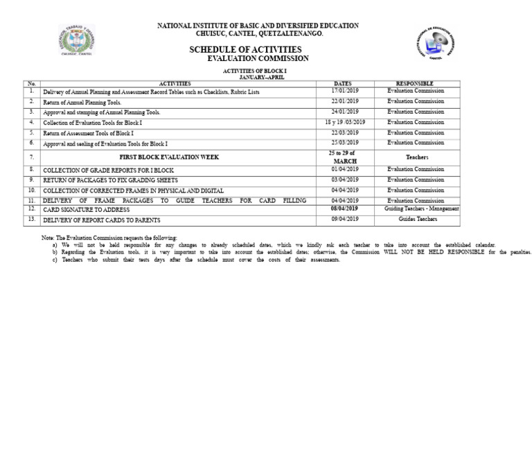 Evaluation Commission Schedule | PDF | Chess Openings | Chess