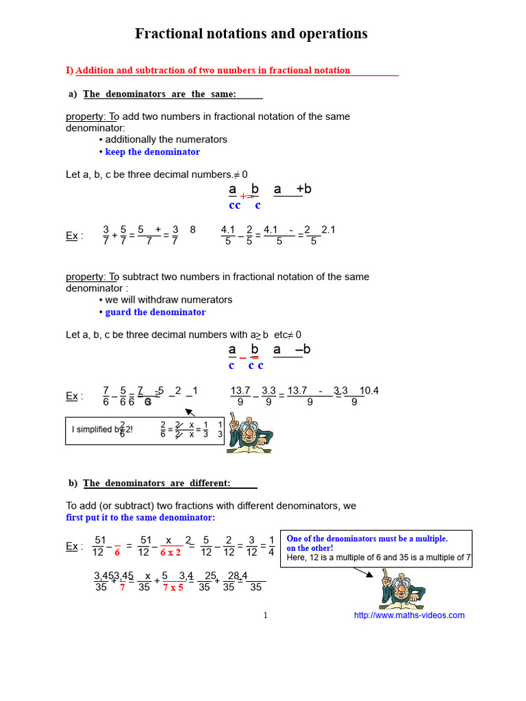 Fractional Writing Operations (5th Grade) | PDF | Multiplication ...