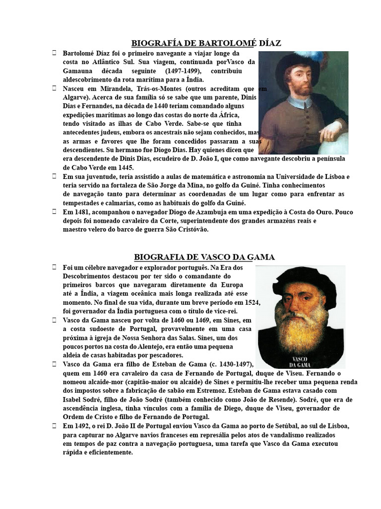 Biografia de Bartolomeu Dias | PDF | Portugal