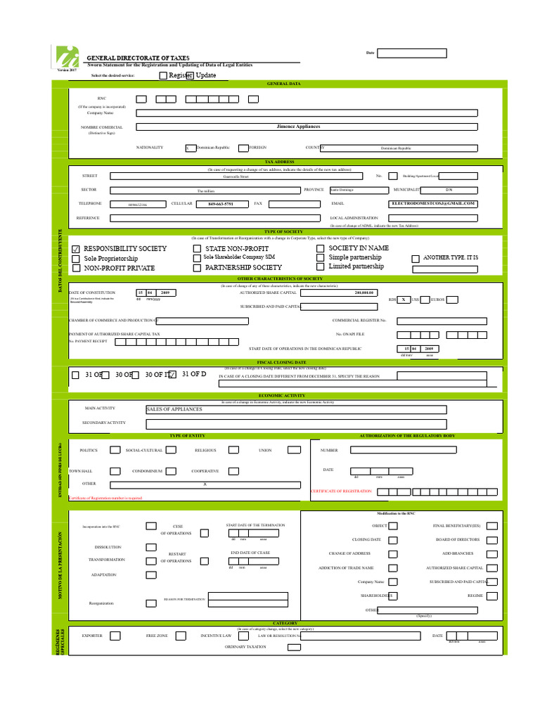 National Taxpayer Registration Enrollment Form | PDF | Identity ...
