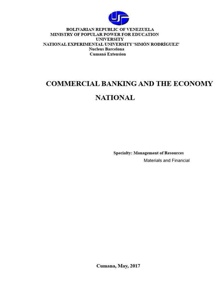 Commercial Banking and The National Economy | PDF | Banks | Money