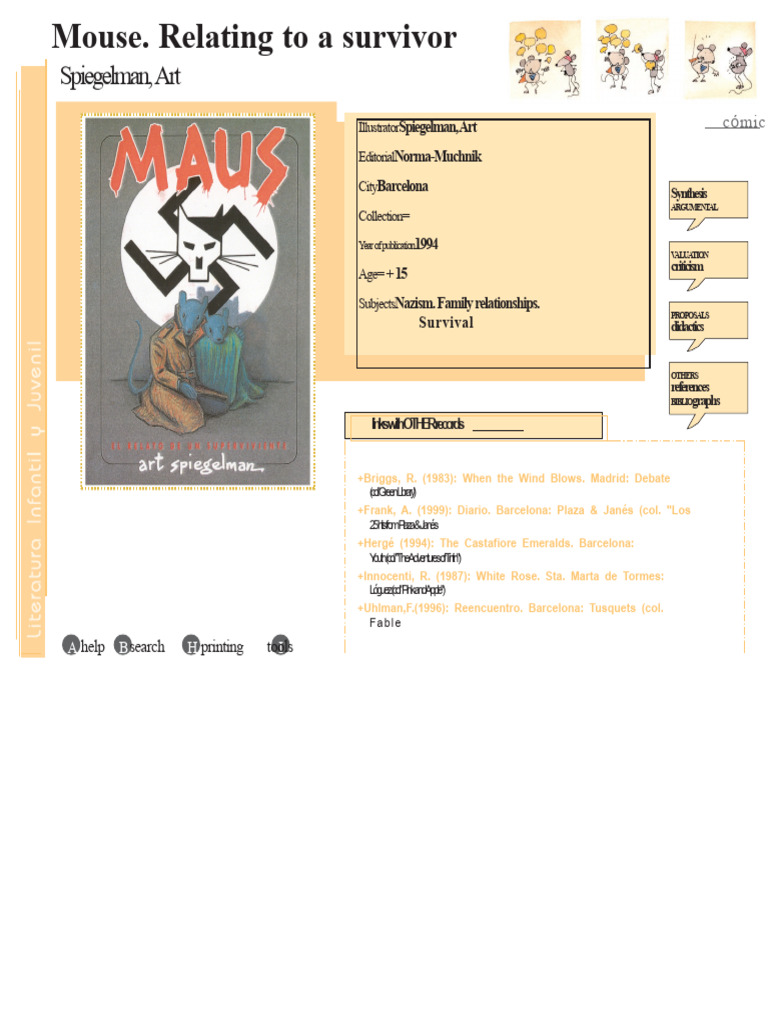 Maus: A Survivor's Story Overview | PDF