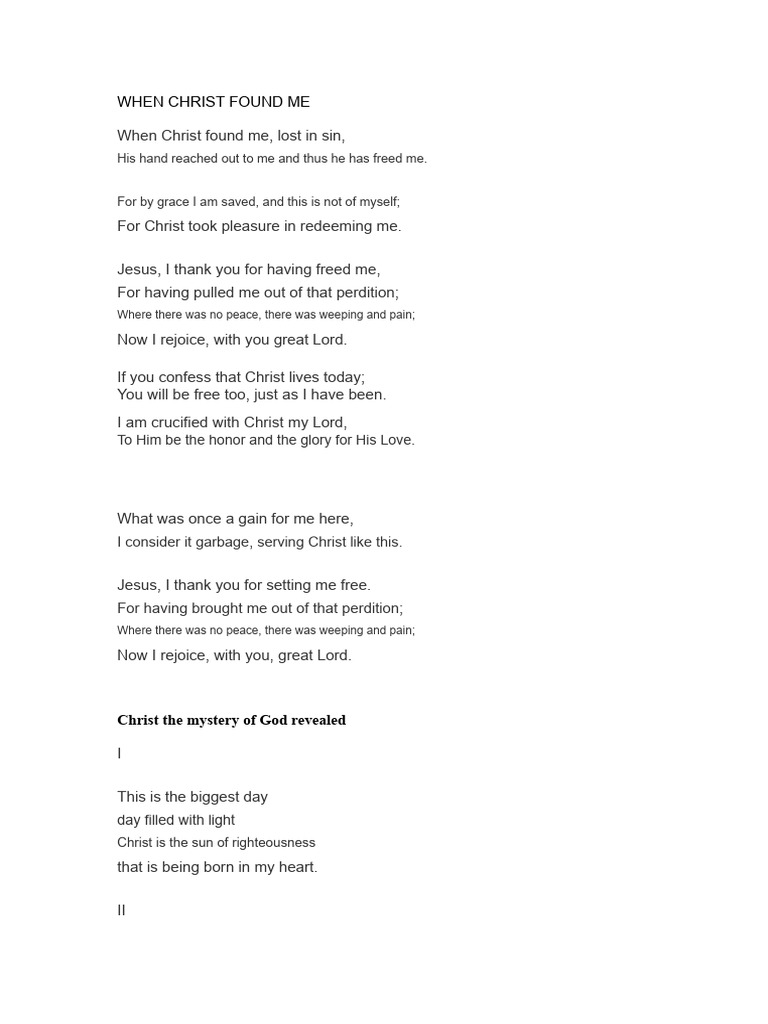 When Christ Found Me | PDF