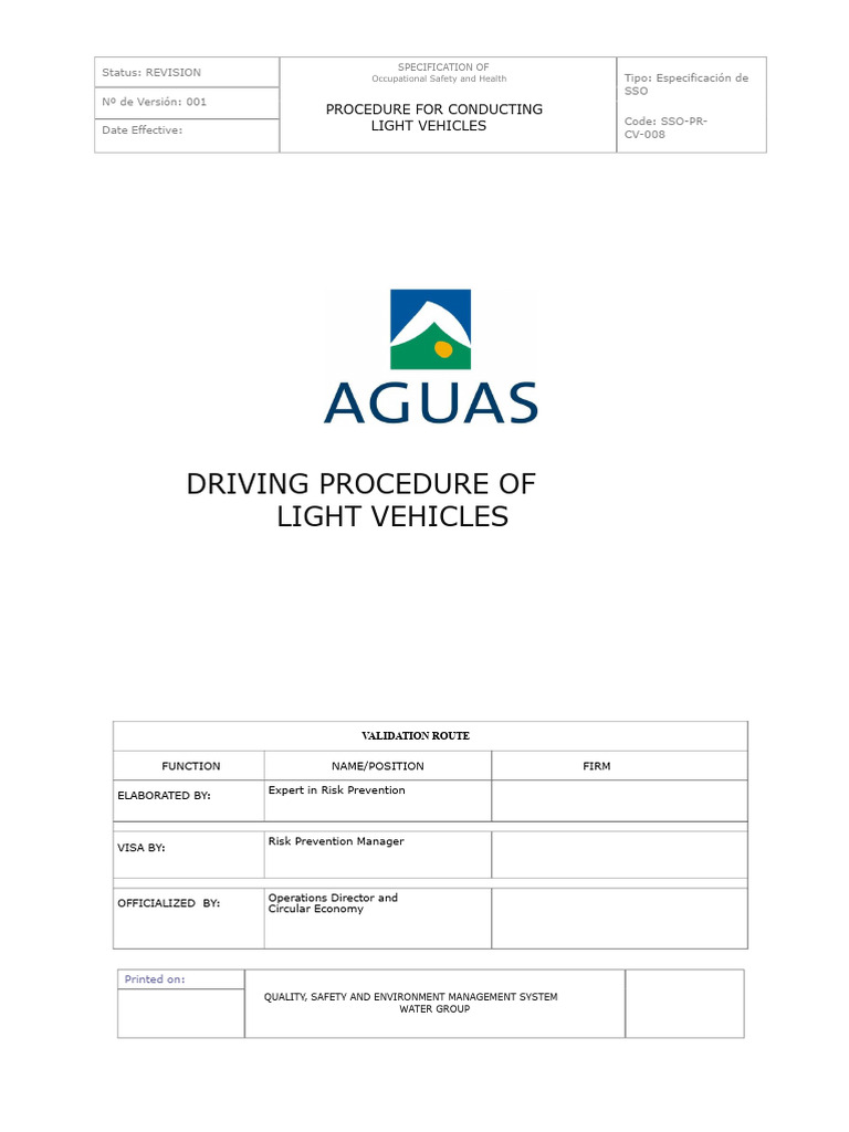 Procedure For Driving Light Vehicles | PDF | Trailer (Vehicle) | Truck