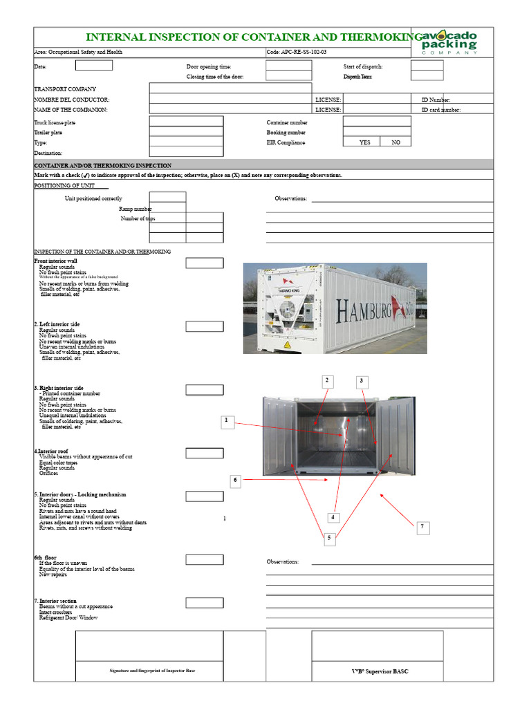 Internal Inspection of Container and Thermoking | PDF | Welding ...