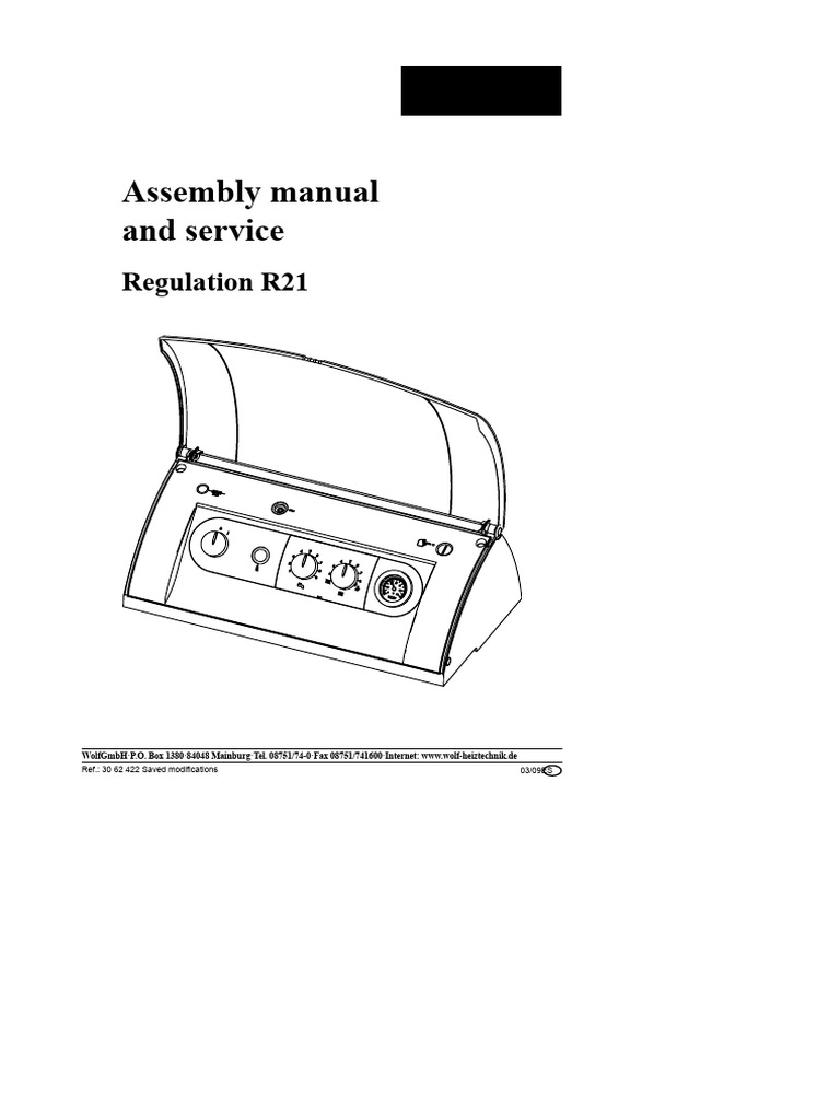 Assembly Manual and Service: Regulation R21 | PDF | Electrical ...
