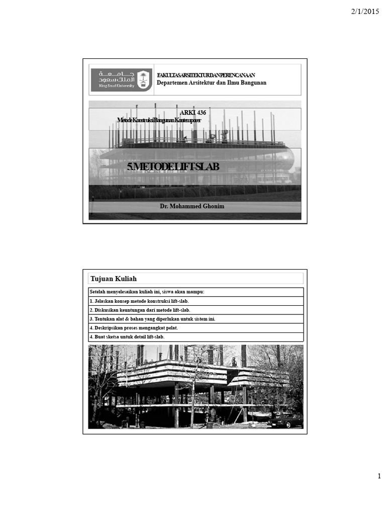 Metode Konstruksi Lift-Slab Kontemporer | PDF