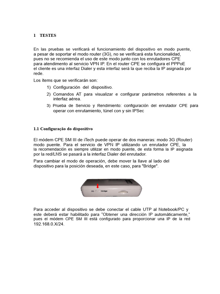 Super Módem Itech PDF | PDF | Enrutador (Computación) | Red privada virtual
