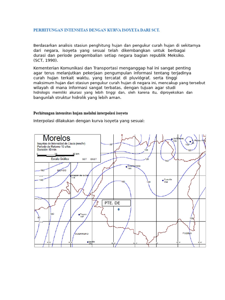 Perhitungan Intensitas Dengan Kurva Isoyeta Dari SCT | PDF
