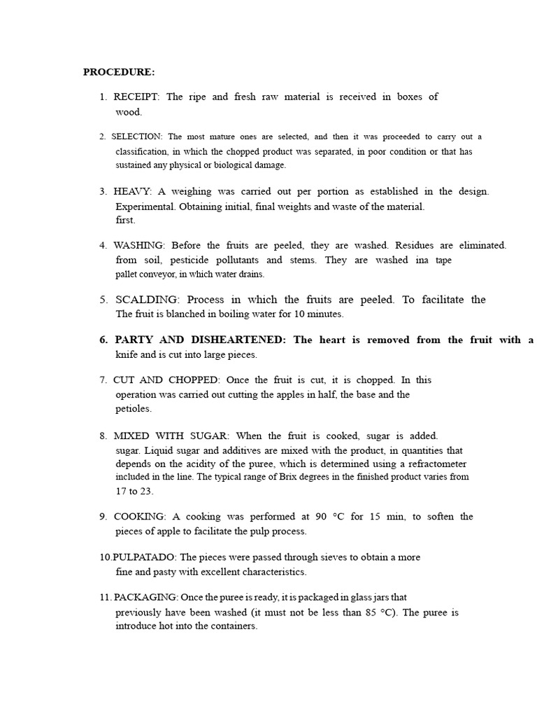 Apple Puree Diagram and Process | PDF | Water