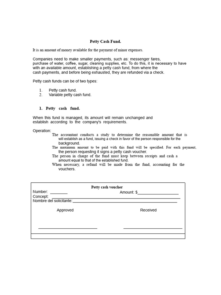 Petty Cash Fund | PDF | Cash | Expense