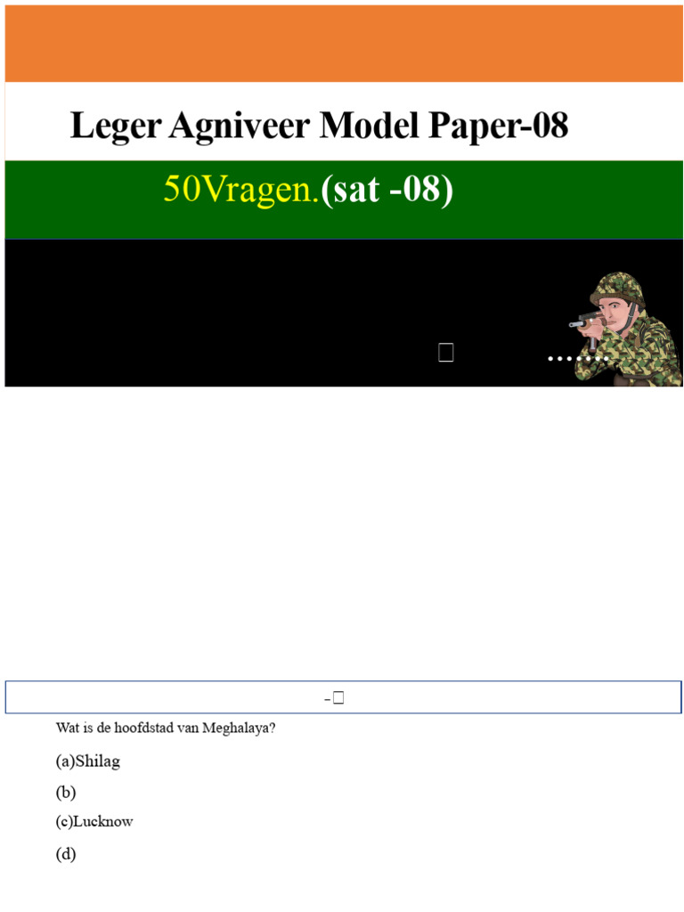 Leger Agniveer Model Paper 8 | PDF