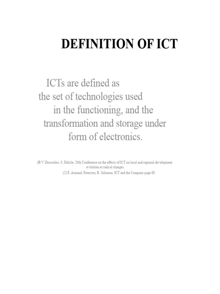 Definition of ICT | PDF | Information Technology | Computer Network