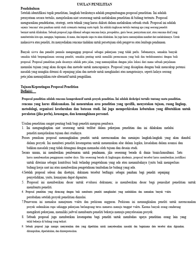 Usulan Penelitian | PDF