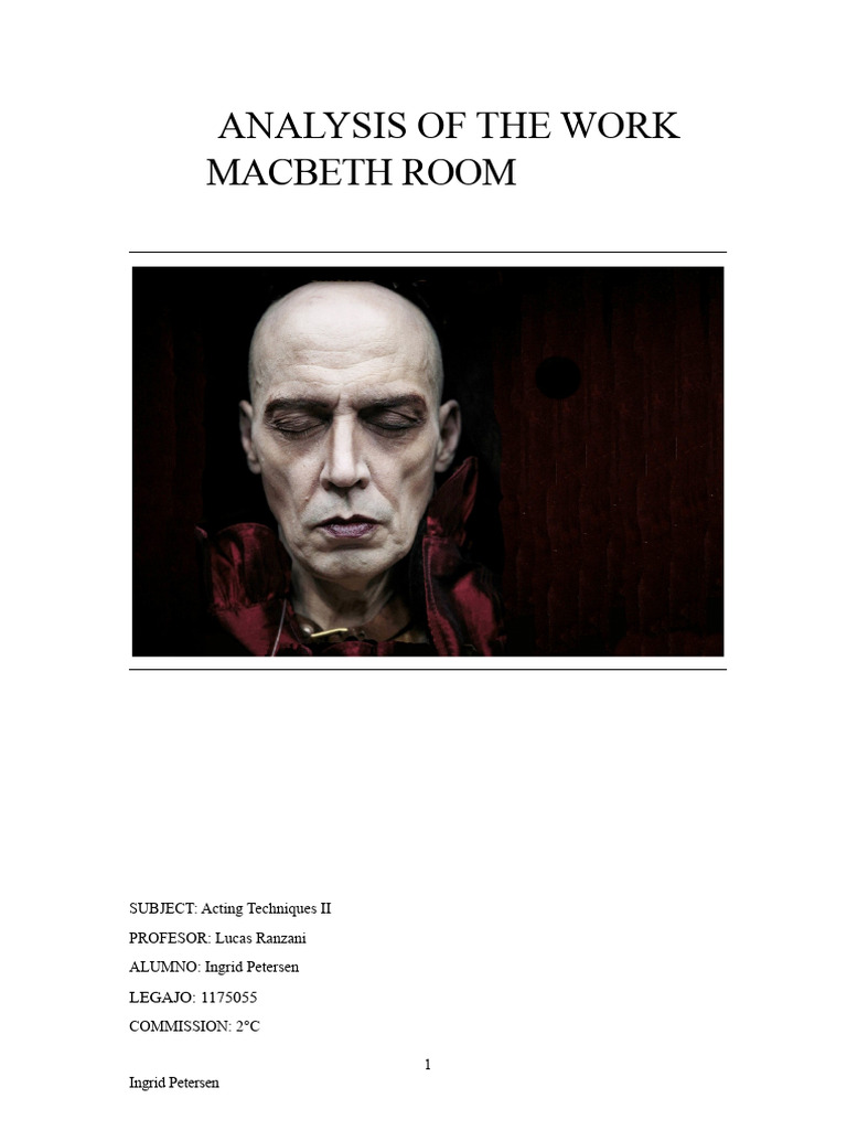 Analysis of The Work Room Macbeth | PDF | Macbeth