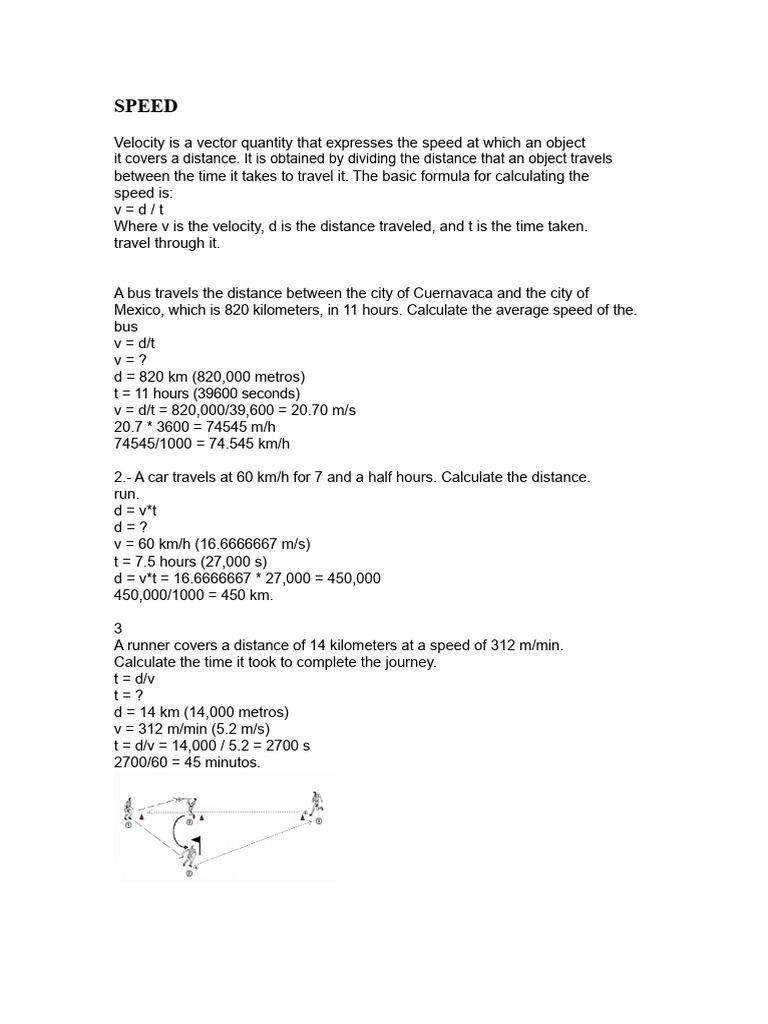 Solved Physics Exercises On Speed | PDF | Speed | Velocity