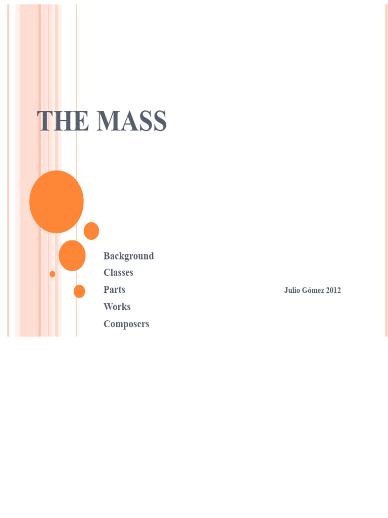 THE MASS Musical Form | PDF | Mass (Liturgy) | Eucharist