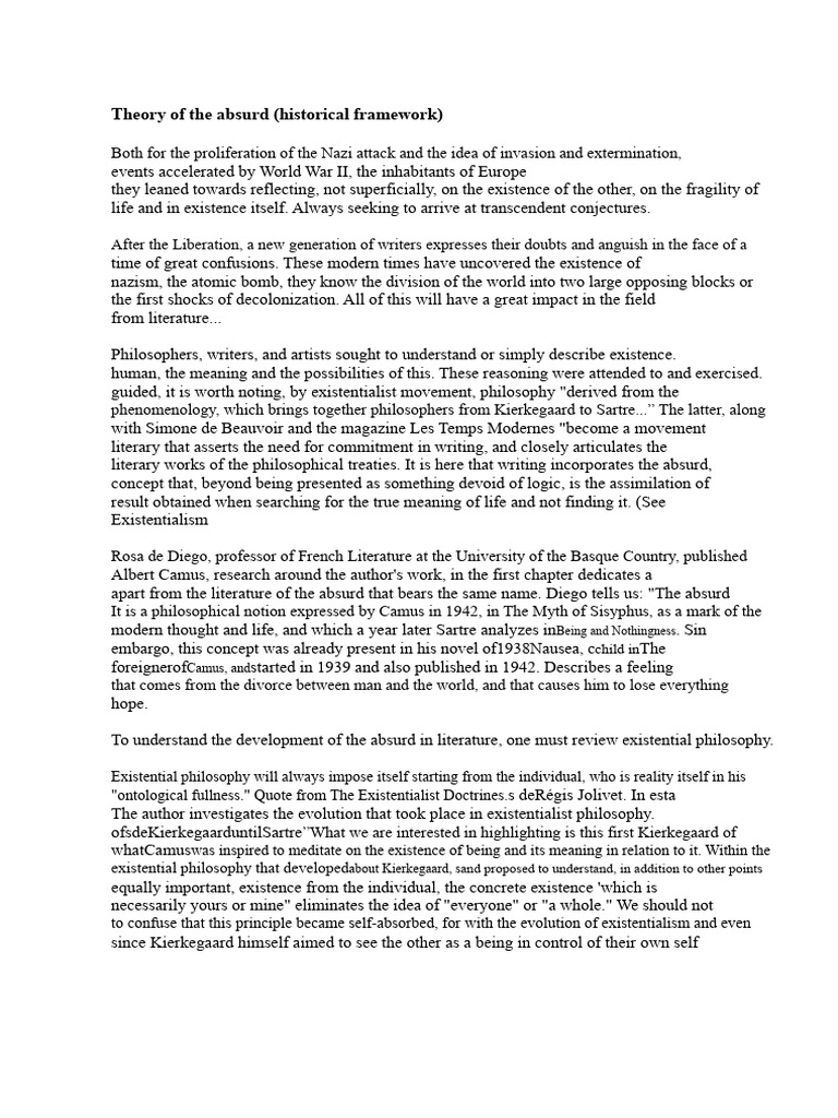 Theory of The Absurd | PDF | Existentialism | Albert Camus