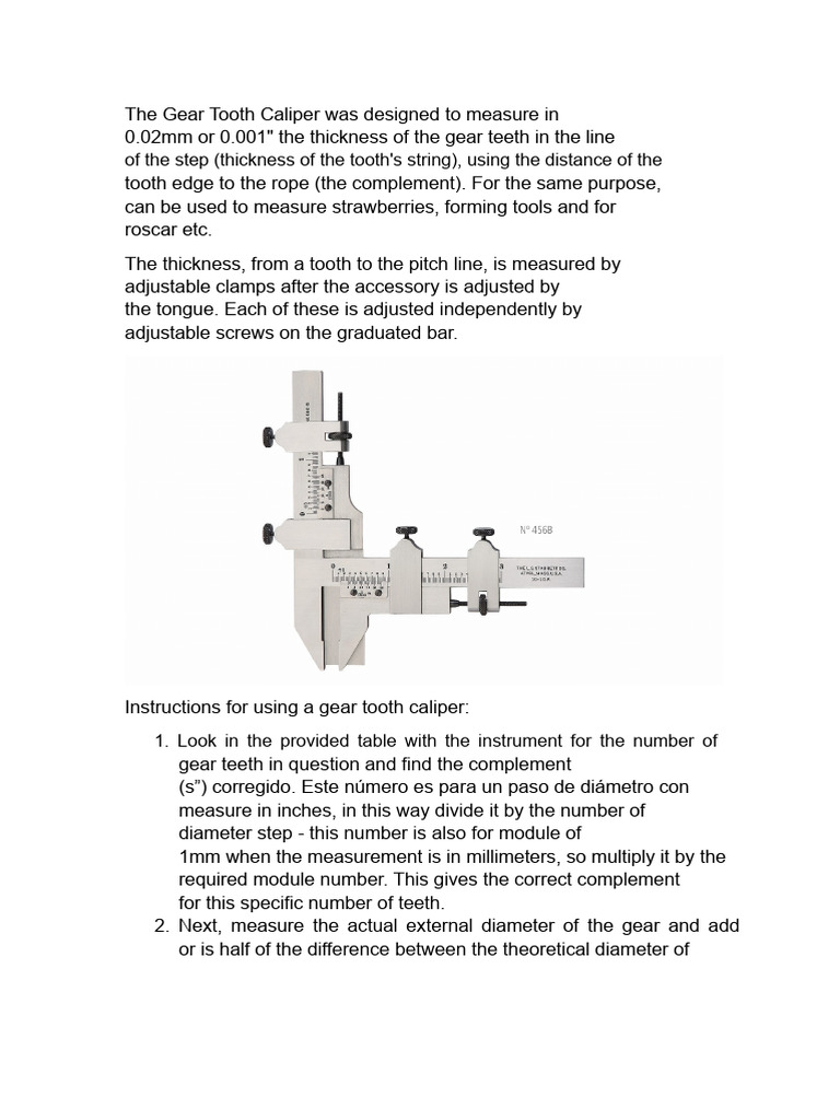 Gear Tooth Caliper Measurement Guide | PDF