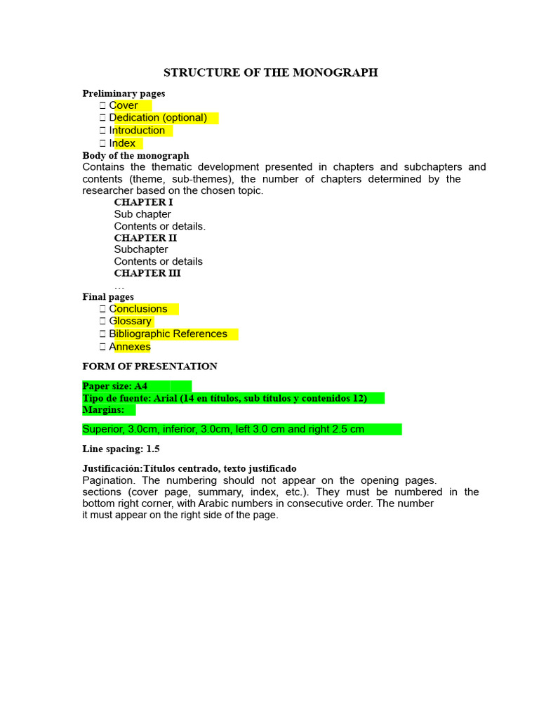 1-Structure of The Monograph | PDF | Written Communication