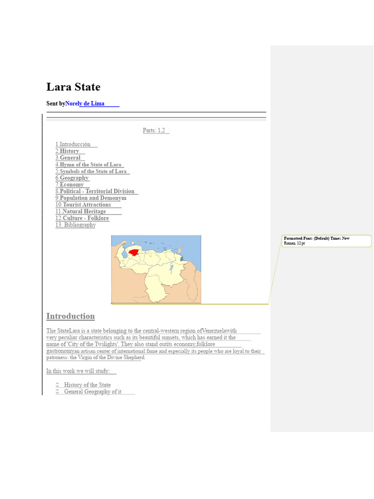 Monograph of The Lara State | PDF