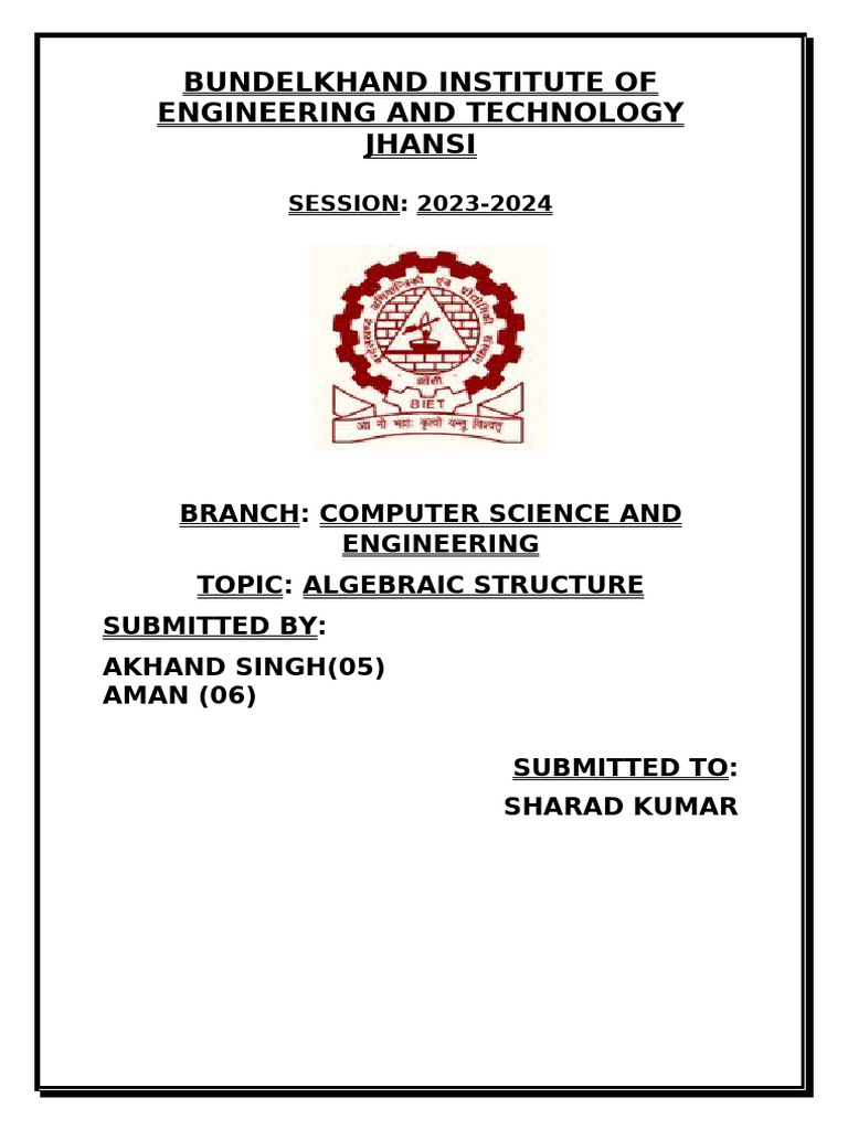 Algebraic Structure in Computer Science | PDF | Algebra | Group ...