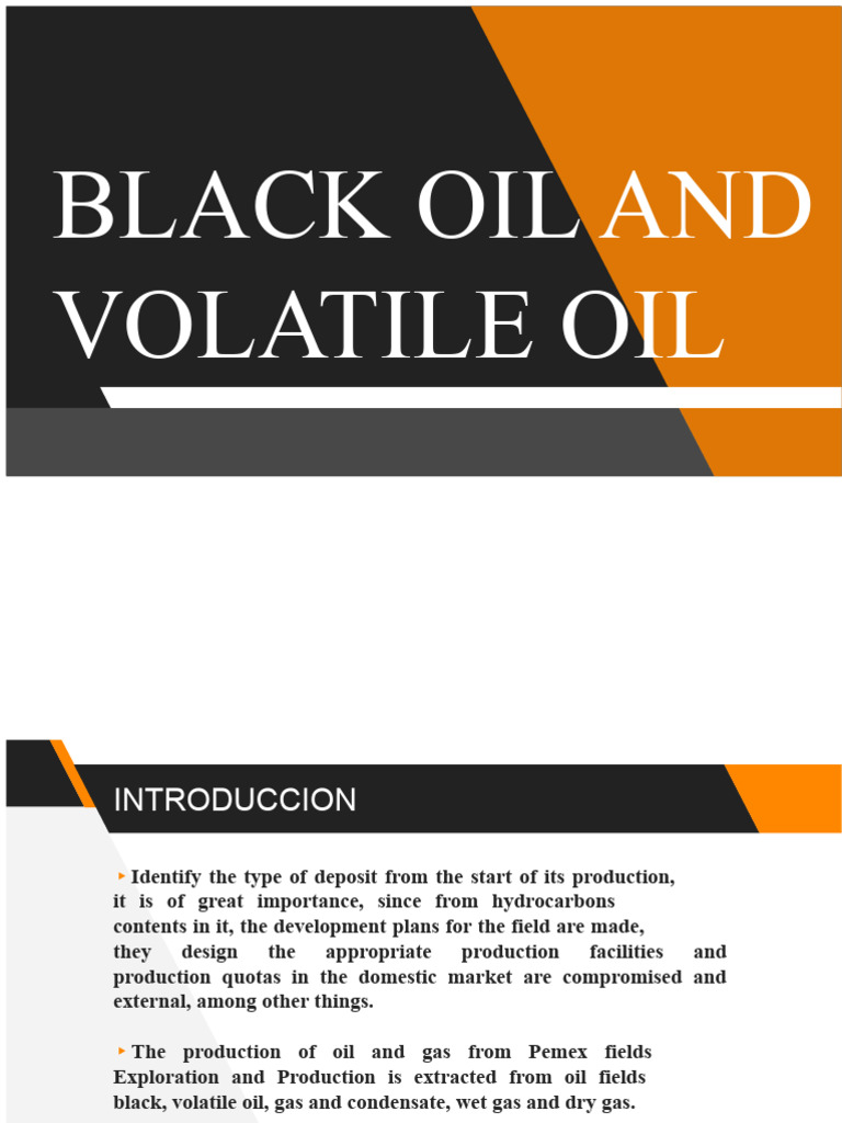 Black Oil and Volatile Oil | PDF | Petroleum Reservoir | Hydrocarbons