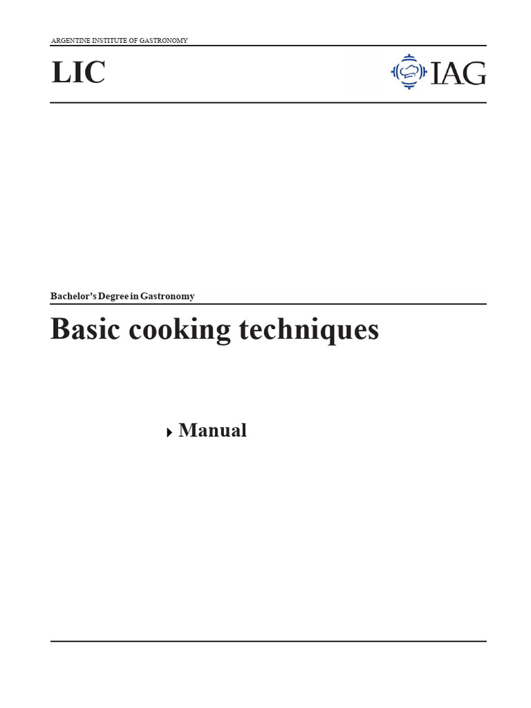 Lic. Basic Manual of Cooking Techniques Theory 1 | PDF | French Cuisine ...