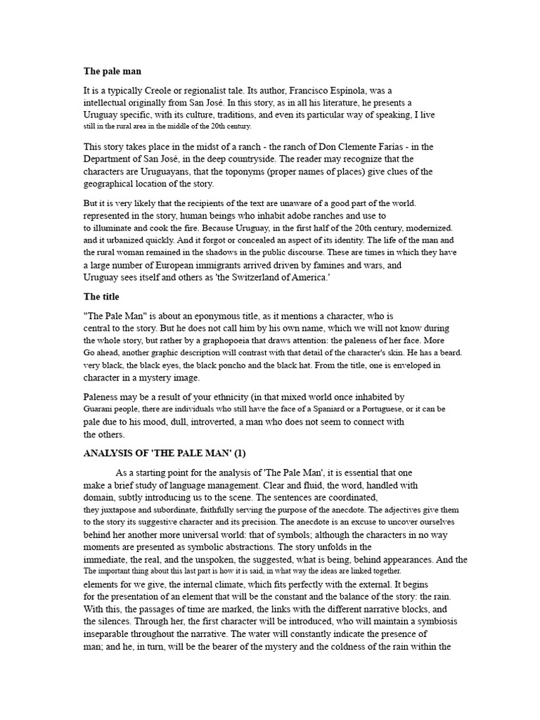 Analysis of "The Pale Man" Story | PDF | Reason | Intuition
