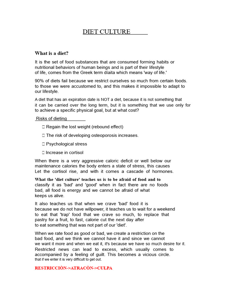 DIET CULTURE | PDF