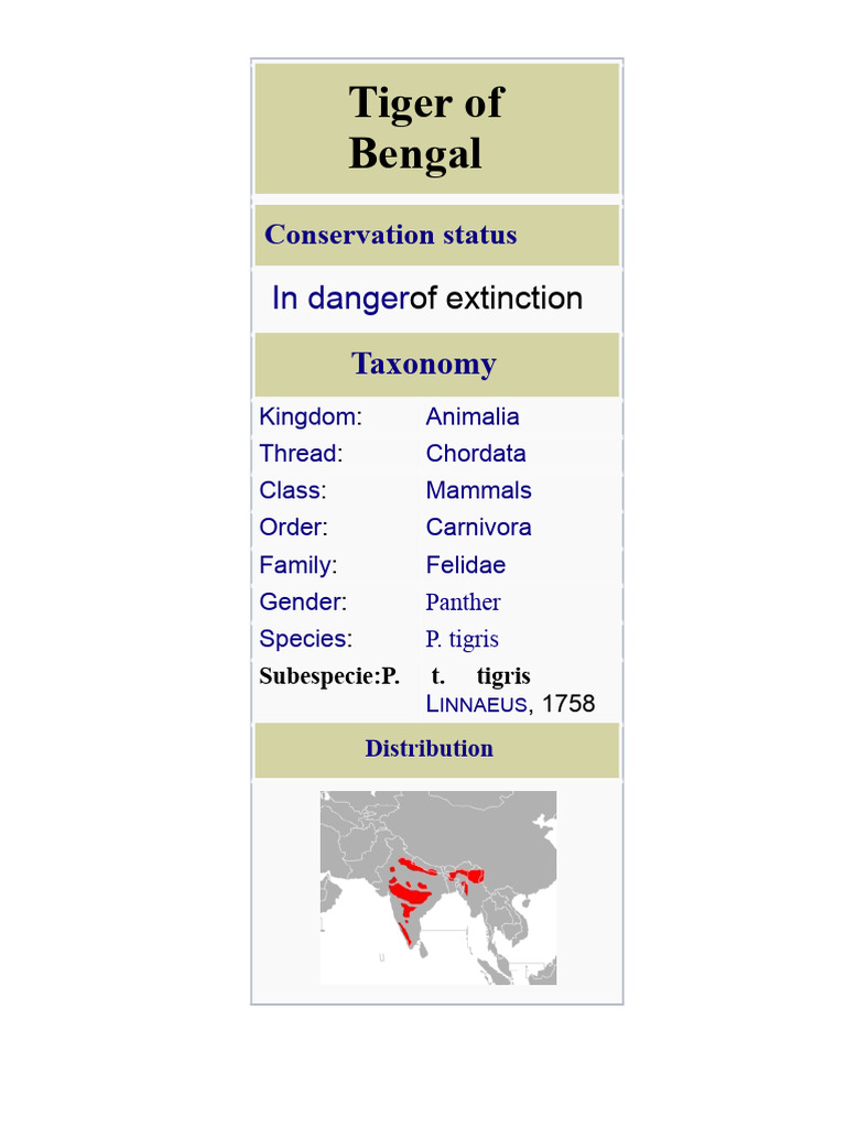 Bengal tiger | PDF | Tiger | Zoology