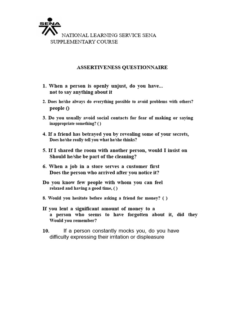 TEAMWORK AND ASSERTIVENESS TEST | PDF