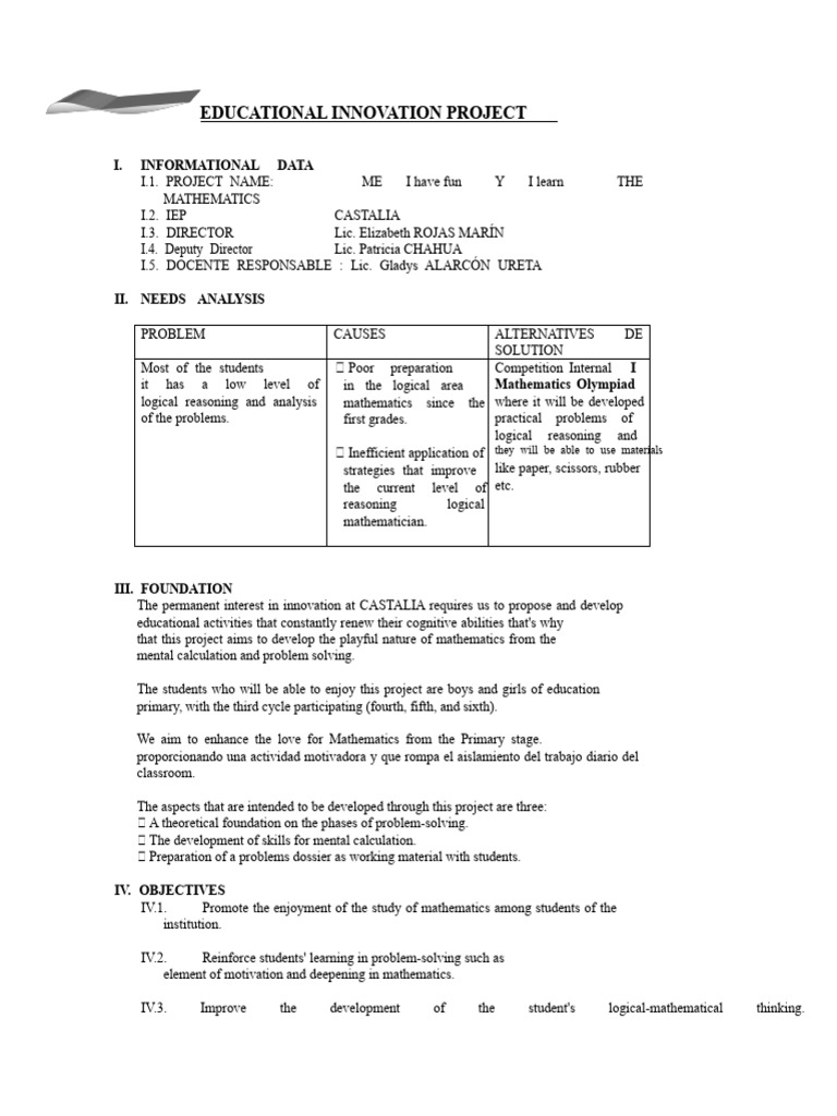 Innovative Mathematics Project for Kids | PDF | Mathematics | Metacognition