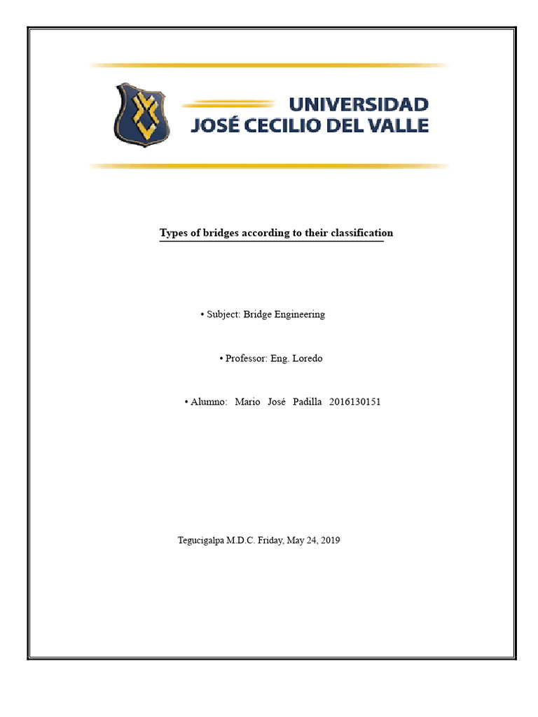 Types of Bridges According to Their Classification | PDF | Bridge ...