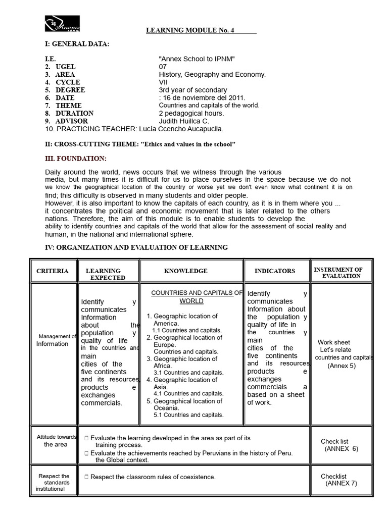Countries and Capitals Learning Module | PDF | Oceania | Asia