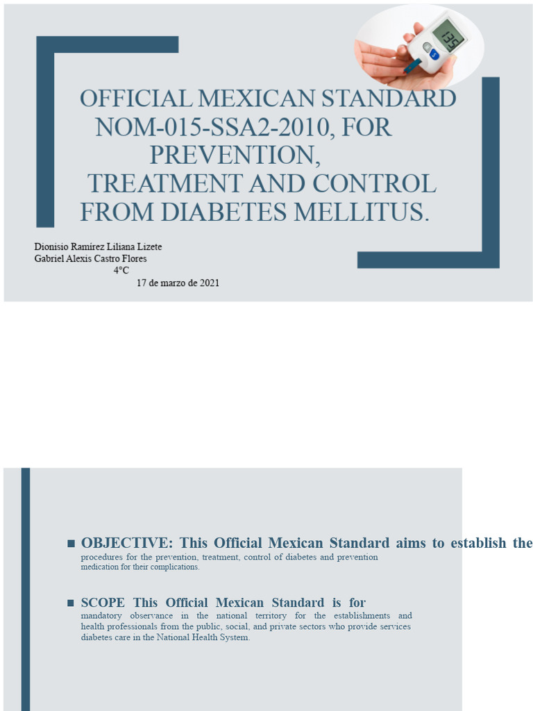 Official Mexican Standard NOM-015-SSA2-2010, For Prevention | PDF ...