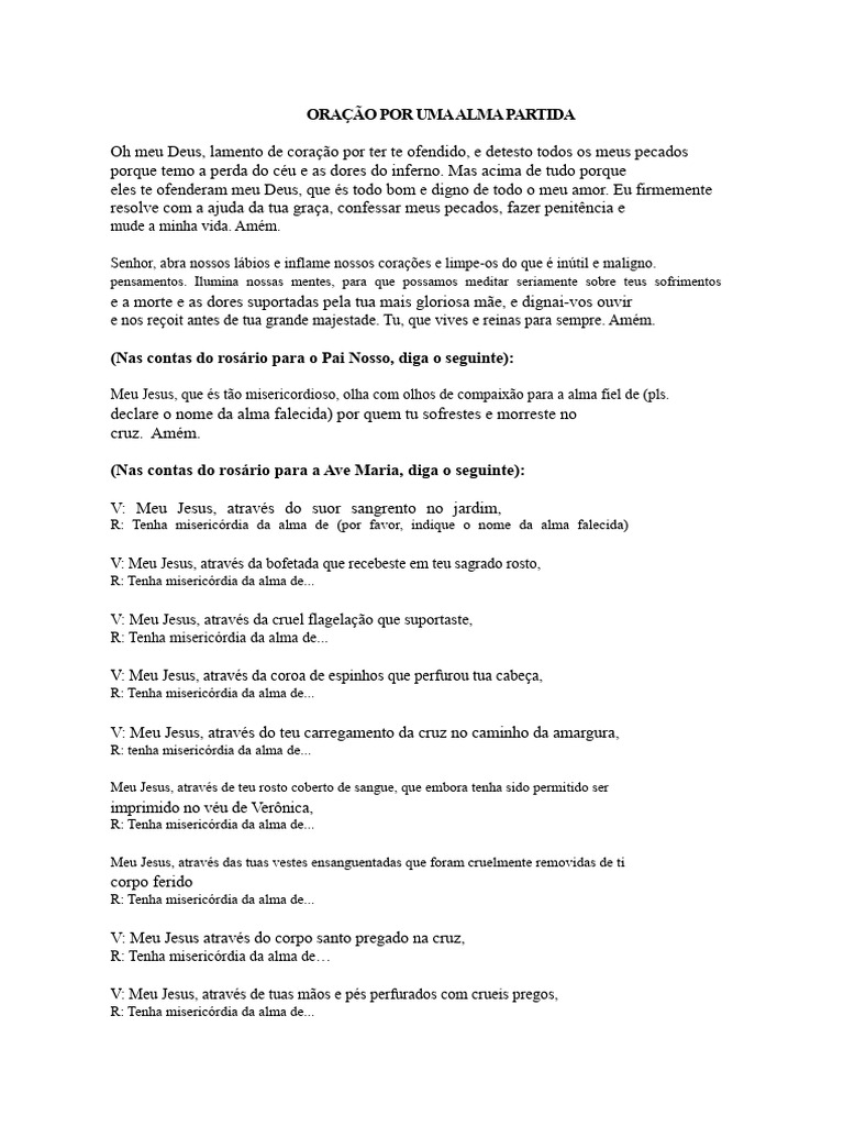 Oração pela Alma Partida | PDF | Rosário | Oração