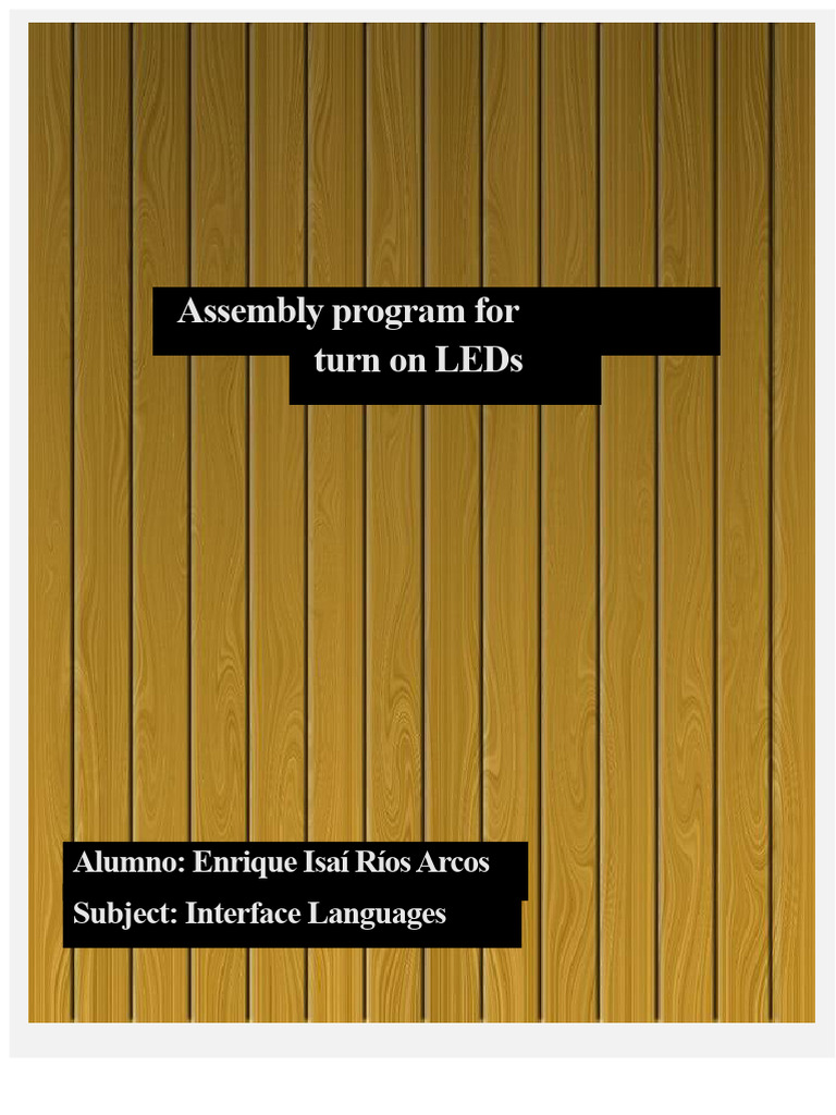 AssemblyProgramToTurnOnLEDs | PDF | Assembly Language | Software Development