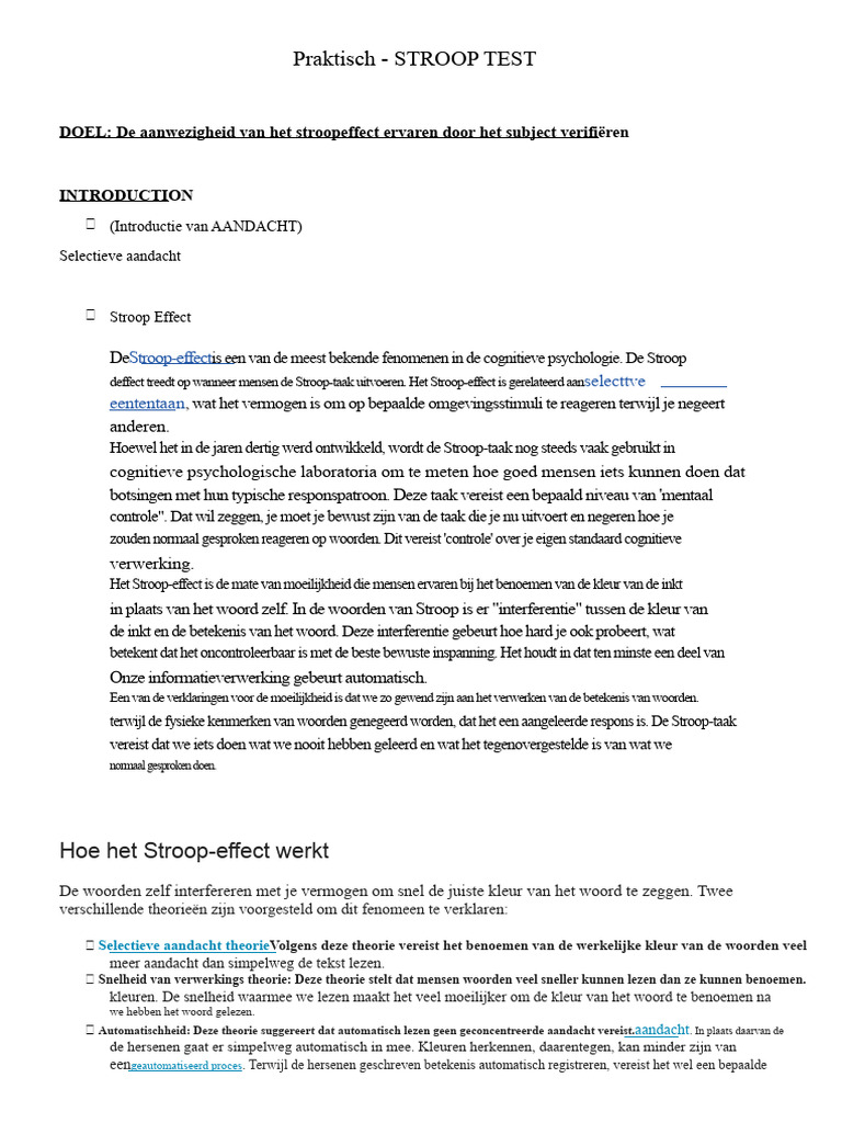 Stroop Test | PDF
