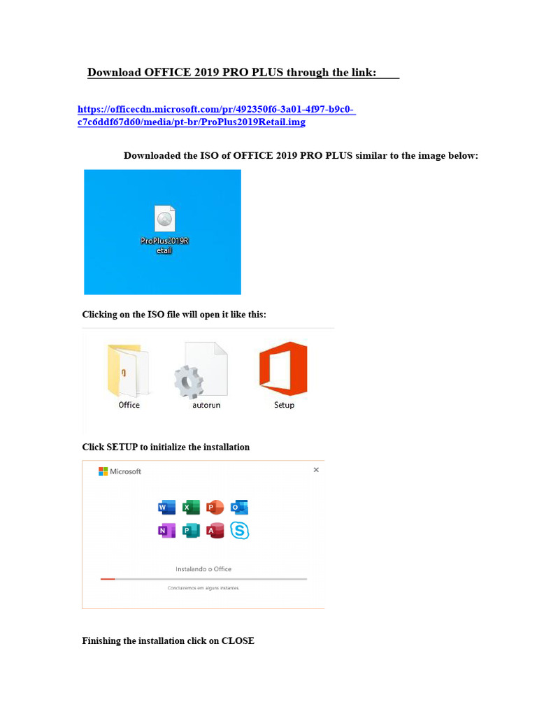 Step by Step Installation of OFFICE 2019 PRO PLUS | PDF
