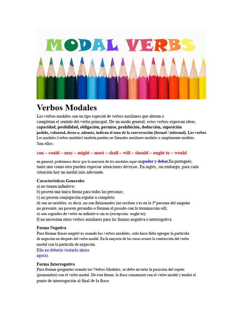 Guía Completa de Verbos Modales | PDF | Verbo | Semántica