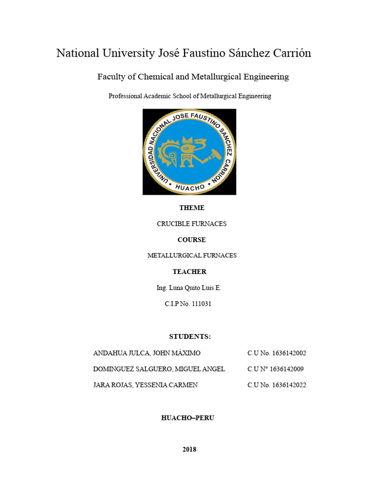 Crucible Furnaces in Metallurgical Engineering | PDF | Refractory ...