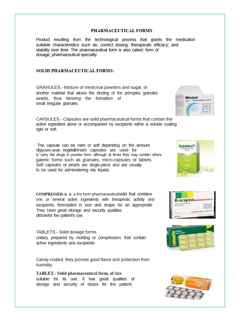 Pharmaceutical Forms | PDF | Tablet (Pharmacy) | Topical Medication