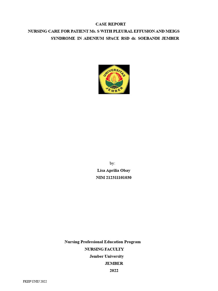 Nursing Care Plan For Pleural Effusion and Meigs Syndrome | PDF ...