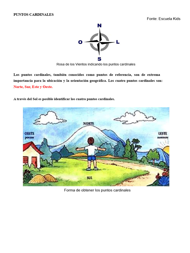 Puntos Cardinales y su Identificación | PDF