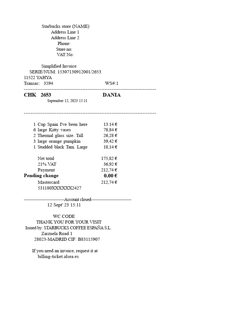 Starbucks Ticket | PDF