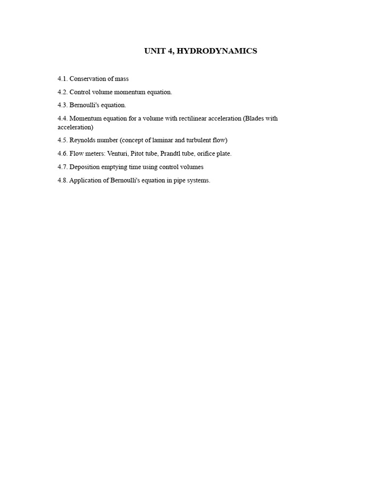 UNIT 4 hydrodynamics | PDF | Fluid Dynamics | Mathematical Analysis