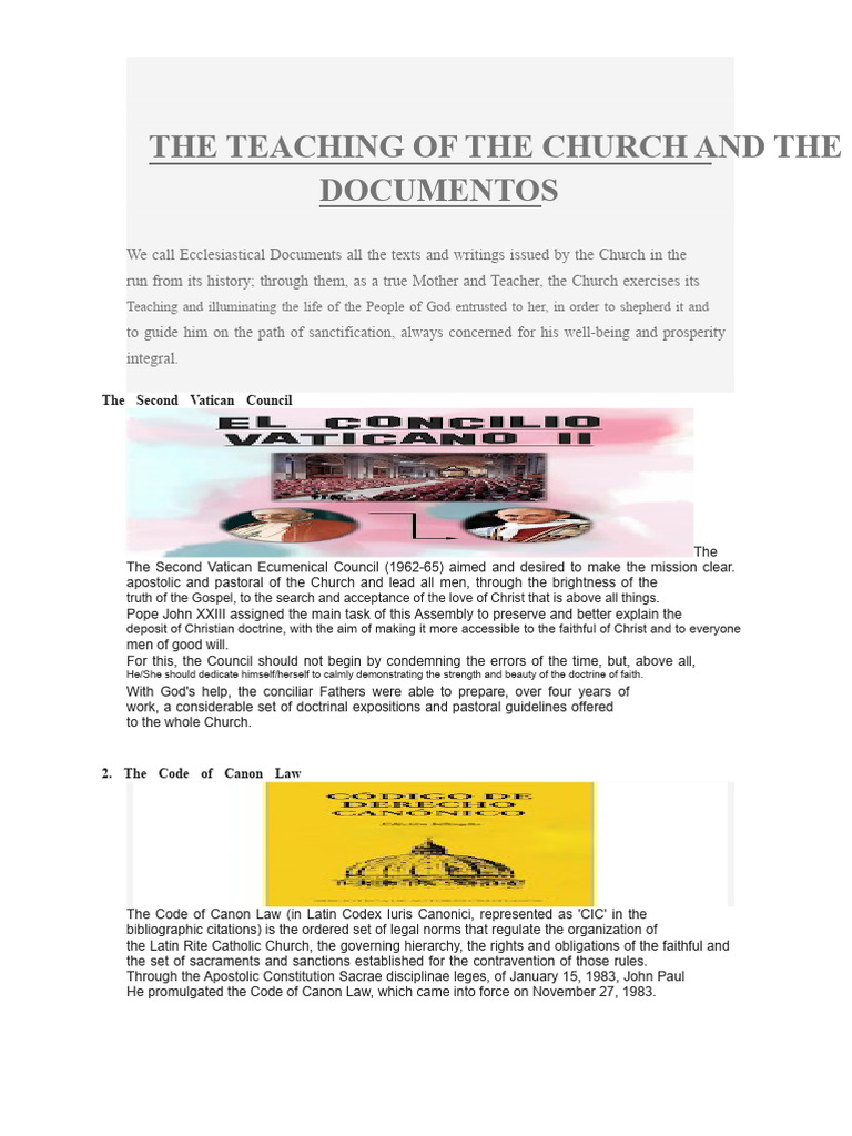 Key Catholic Church Documents Explained | PDF | Catholic Church ...