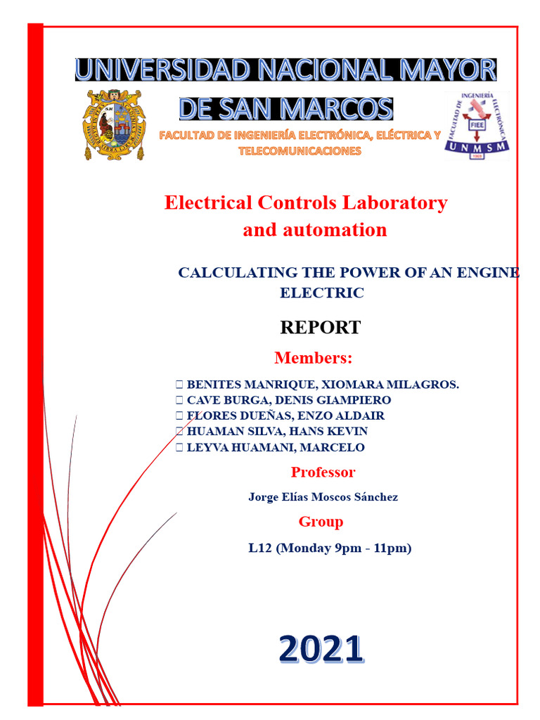Task 1 - Calculation of The Power of An Electric Motor | PDF | Electric Motor | Ac Power