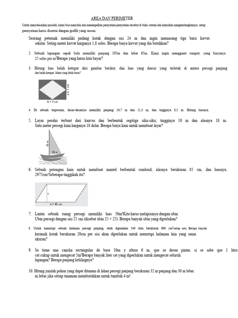 Biaya dan Luas Area Geometri | PDF